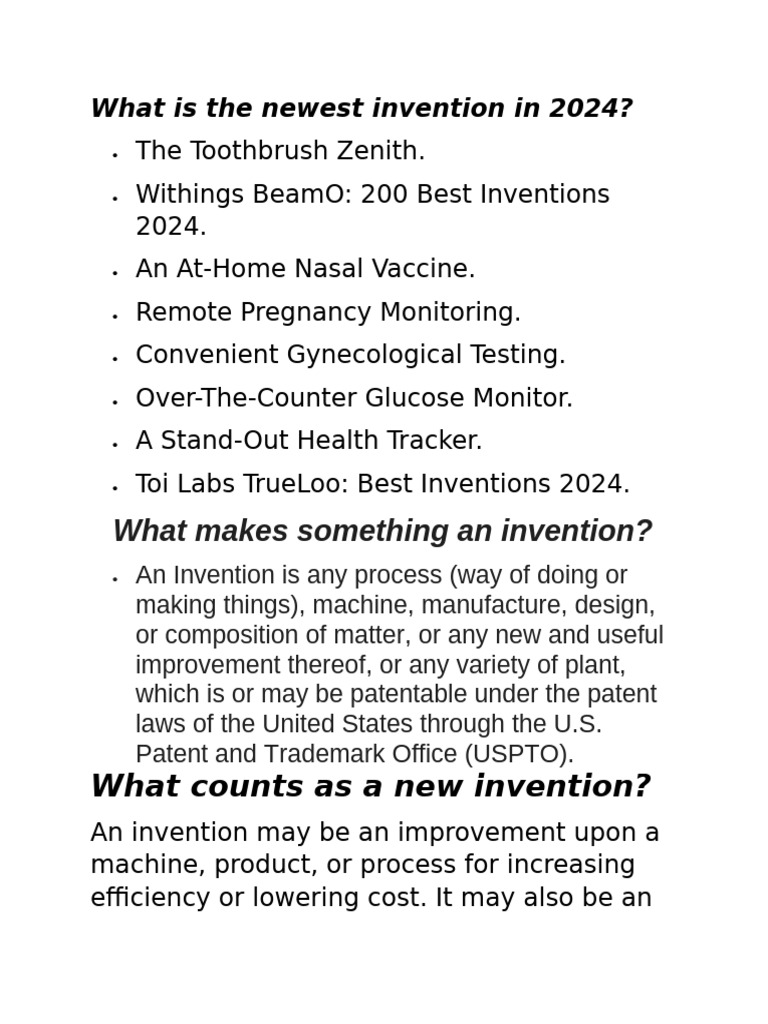 Top Health Inventions of 2024 | PDF