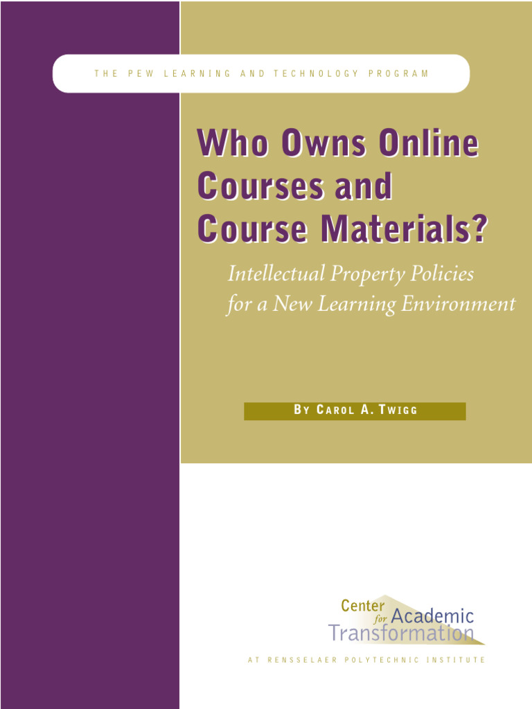 Who Owns Online Courses and Course Materials - Who Owns Online Courses ...