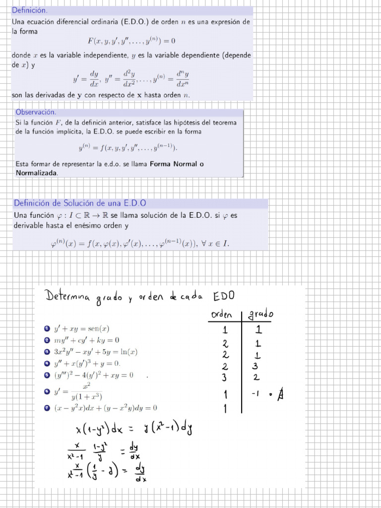 Clase 16 EDO S de Variable Separable y Homogéneas | PDF