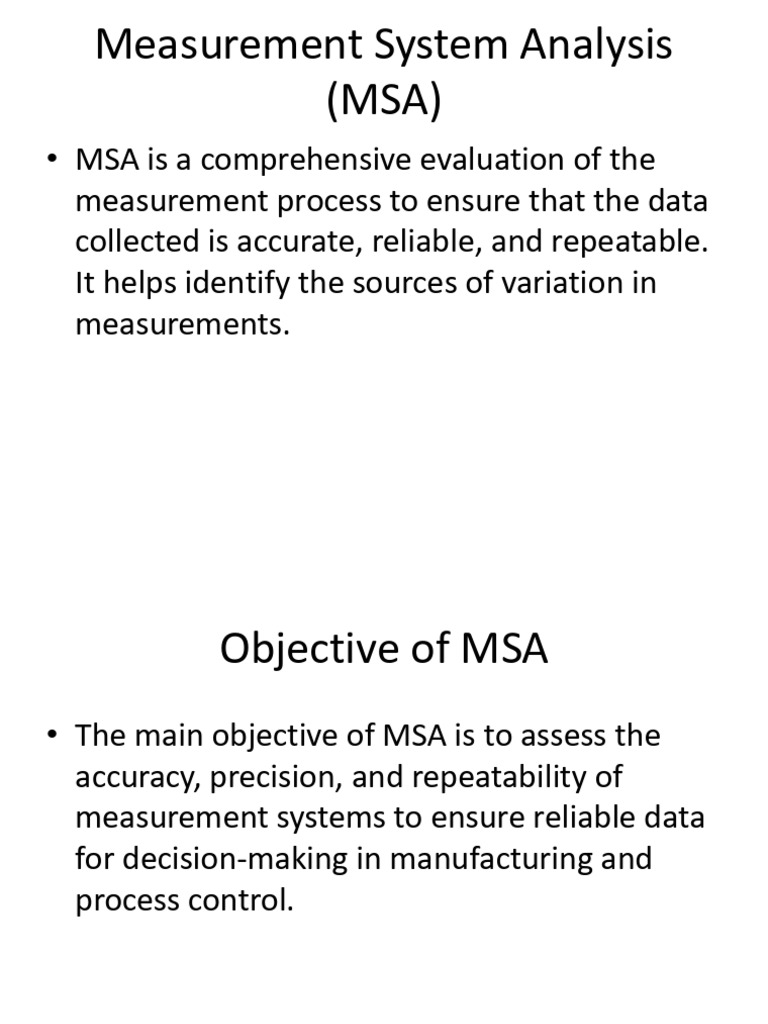 Measurement System Analysis (MSA) | PDF | Accuracy And Precision ...