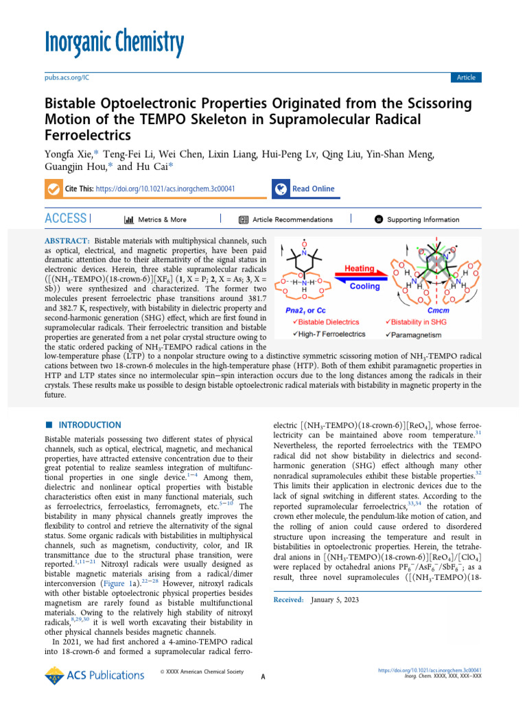 Acs.inorgchem.3c00041 | PDF | Nuclear Magnetic Resonance | Differential ...