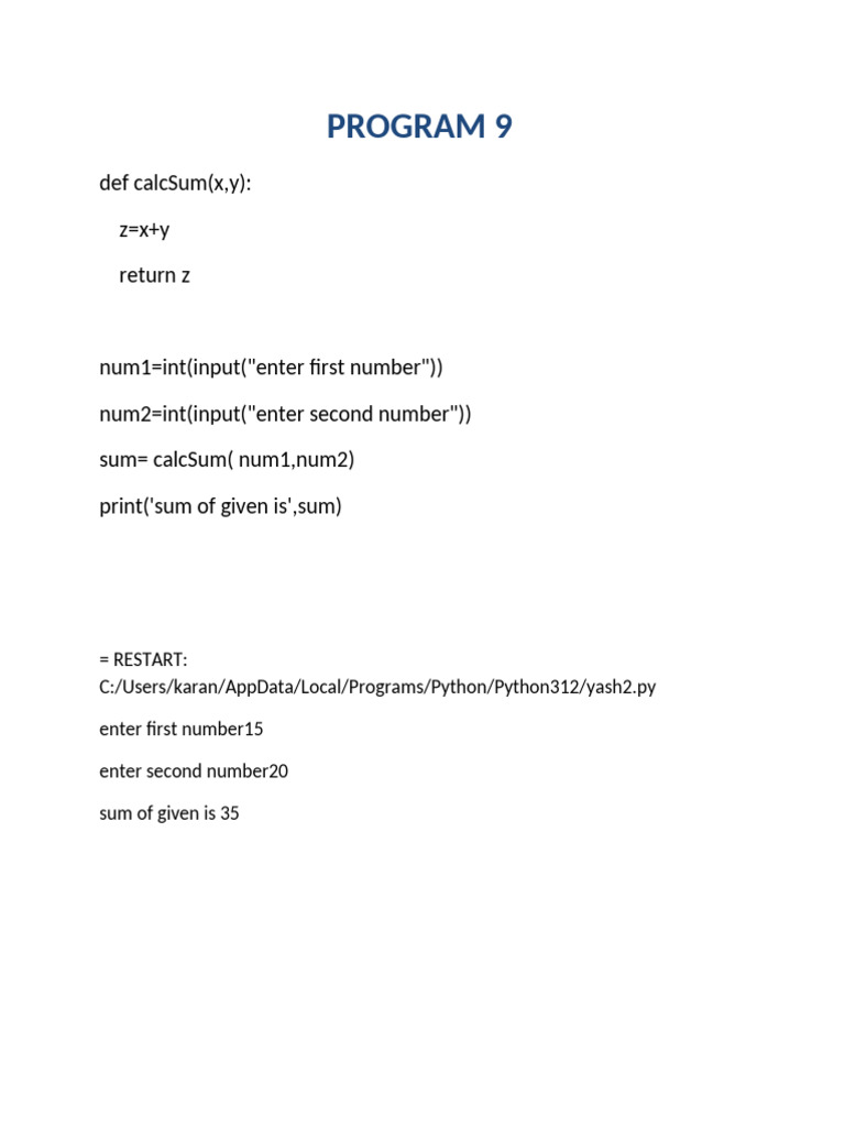Program 9 | PDF | Teaching Methods & Materials | Computers