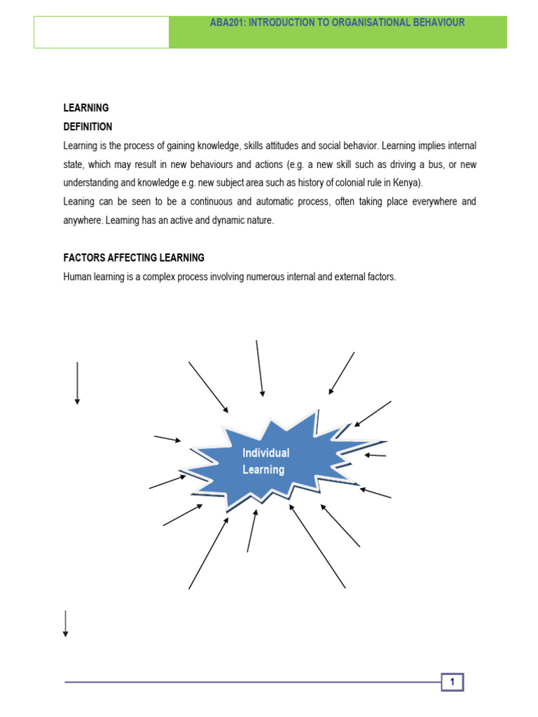 topic 7 Learning-edited | PDF | Learning | Behavior