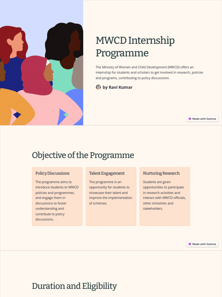 MWCD Internship Programme | PDF | Mentorship | Internship