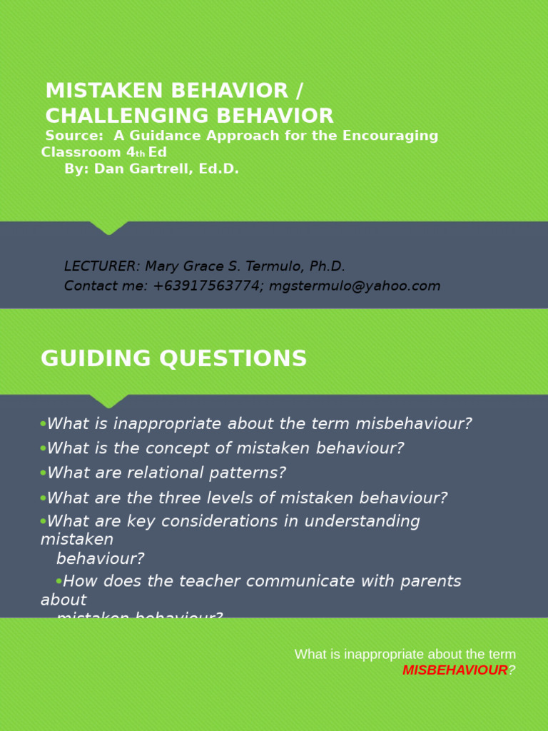 Mistaken Behavior Challenging Behavior | PDF | Behavior | Aggression