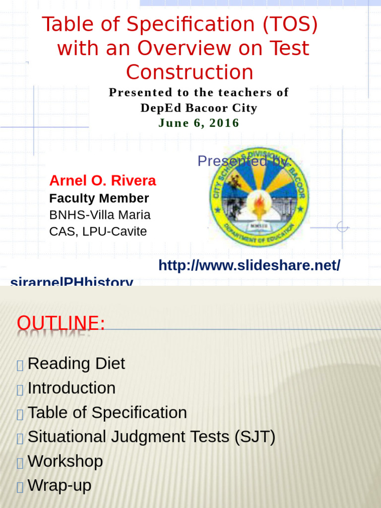 Test Construction and Specification Guide | PDF | Multiple Choice ...