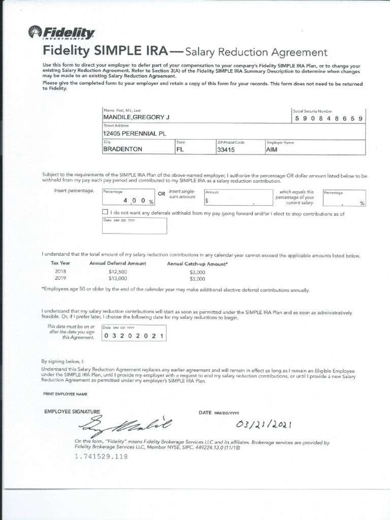 3-Salary Reduction Agreement | PDF