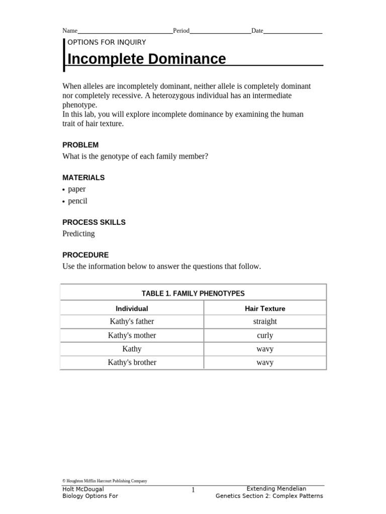 Genetics: Exploring Hair Inheritance | PDF | Dominance (Genetics ...