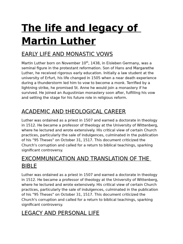 Martin Luther: Reformation Pioneer | PDF | Religion & Spirituality