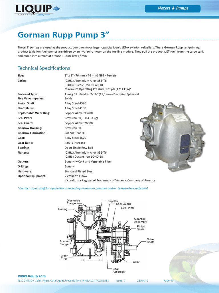 Gorman Rupp Pump 3inch | PDF | Pump | Gear