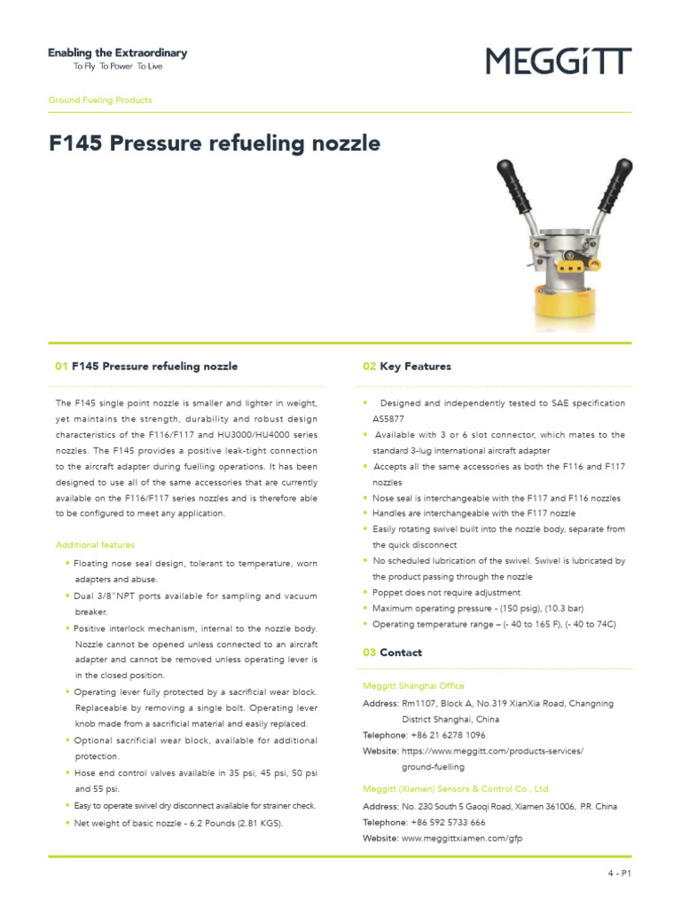 F145 Pressure Refueling Nozzle Overview | PDF | Manufactured Goods
