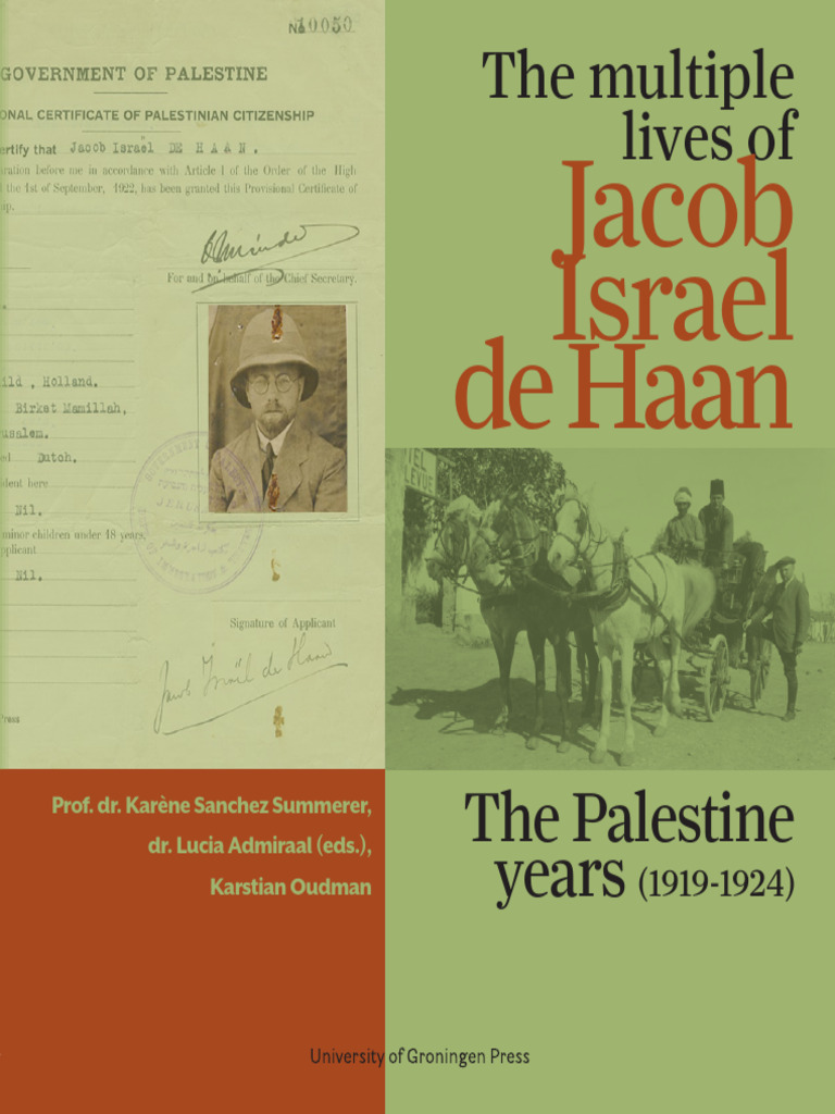 Jacob Israël de Haan: Palestine Years 1919-1924 | PDF | Mandatory ...