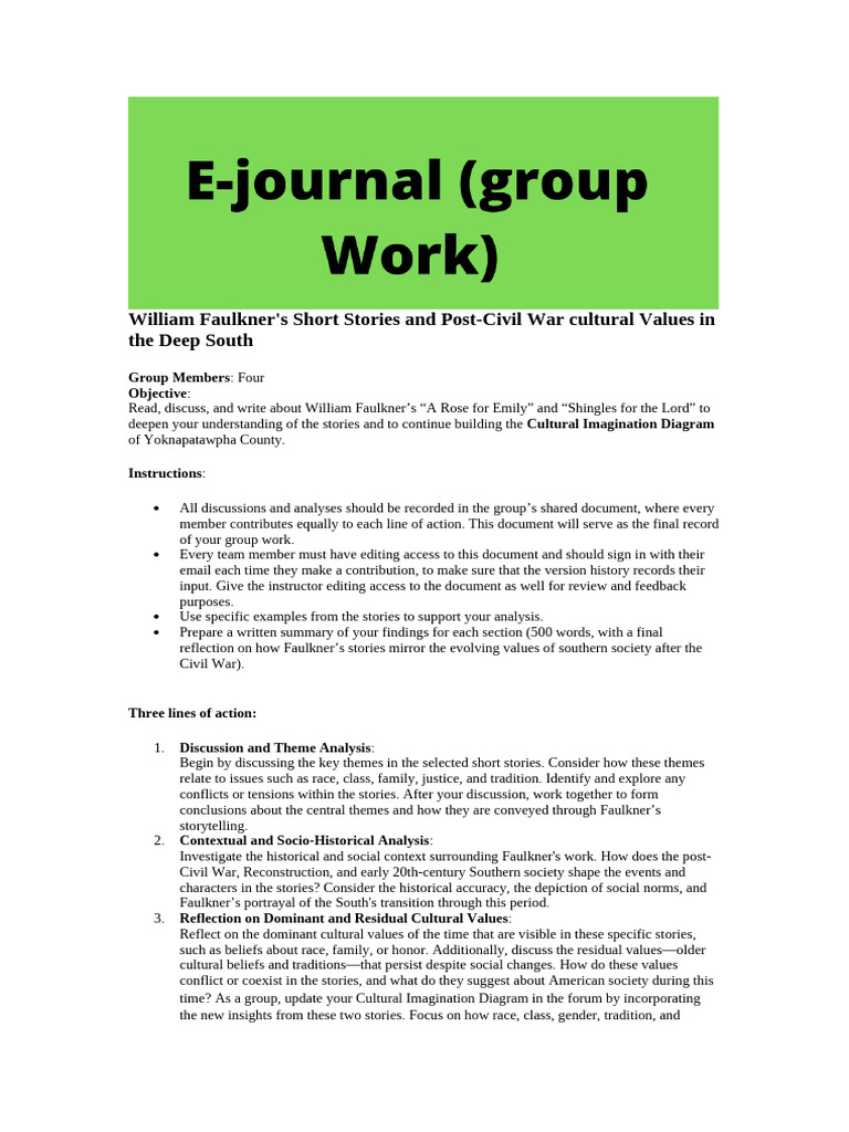 e-journal module 1 | PDF | William Faulkner | Human Communication