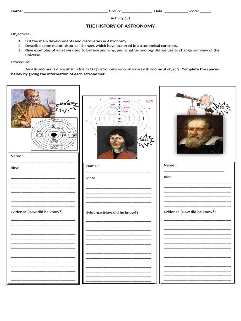 Activity 1astronomy | PDF | Astronomy | Telescope