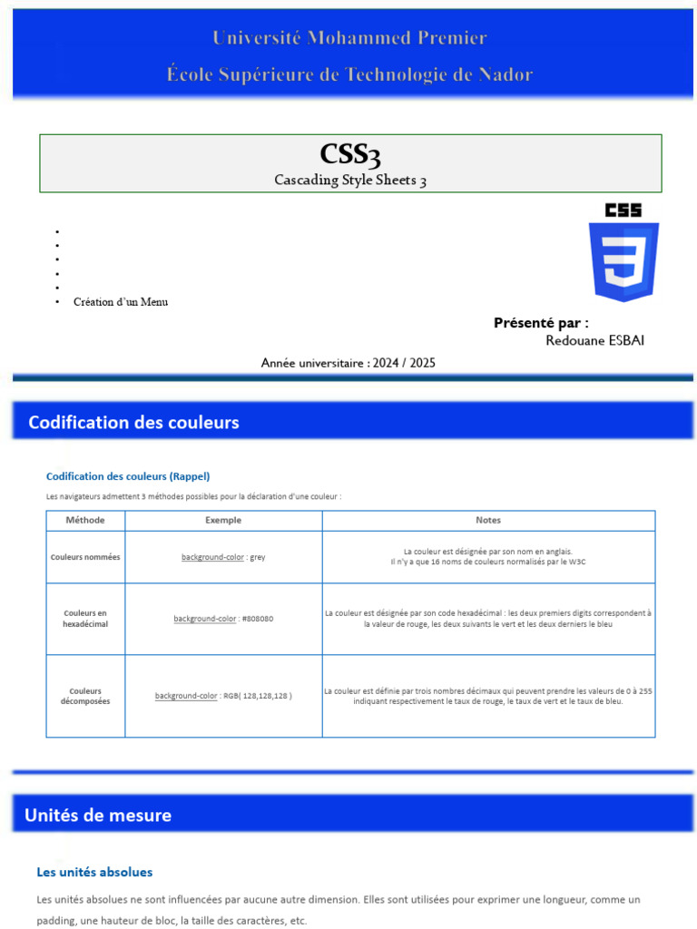 Séance 04 CSS3 | PDF | Site web adaptatif | Page web