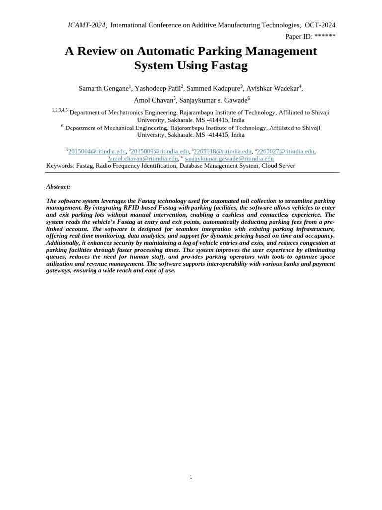 Project Reserch Paper Revised | PDF | Radio Frequency Identification ...