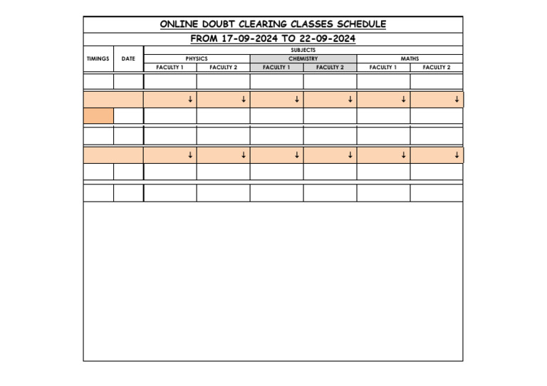 Online Doubt Clearing Classes Schedule FROM 17-09-2024 TO 22-09-2024 | PDF
