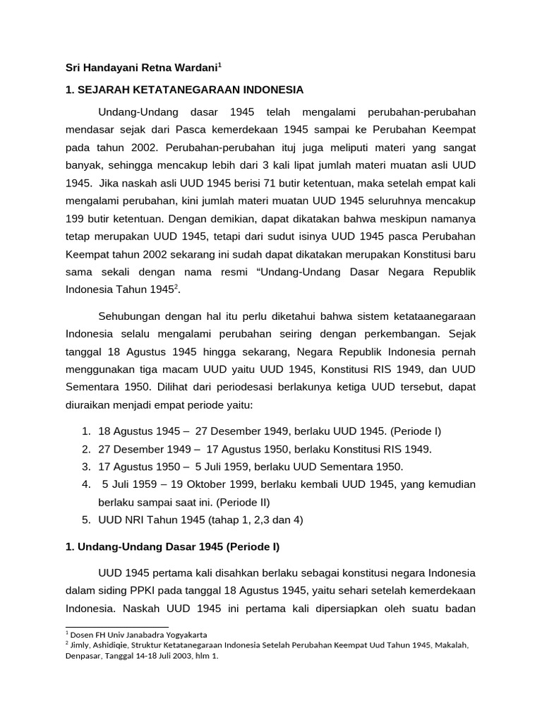 Perbandingan UUD 1945 dan RIS 1949 | PDF | Politik