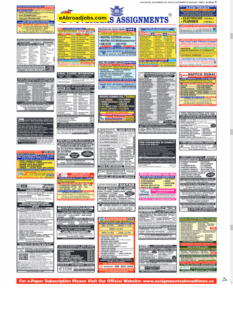 Assignment Abroad Times 9 Nov 2024 | PDF