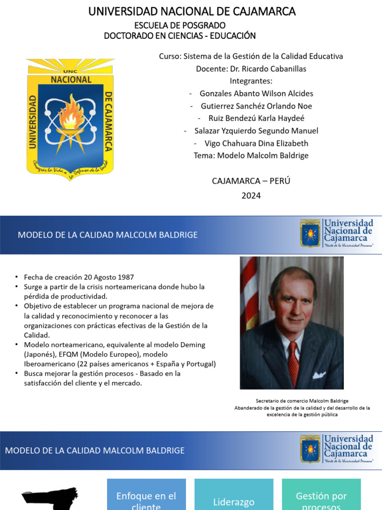Modelo Malcolm Baldrige - Grupo 2 | PDF | Gestión de la calidad ...