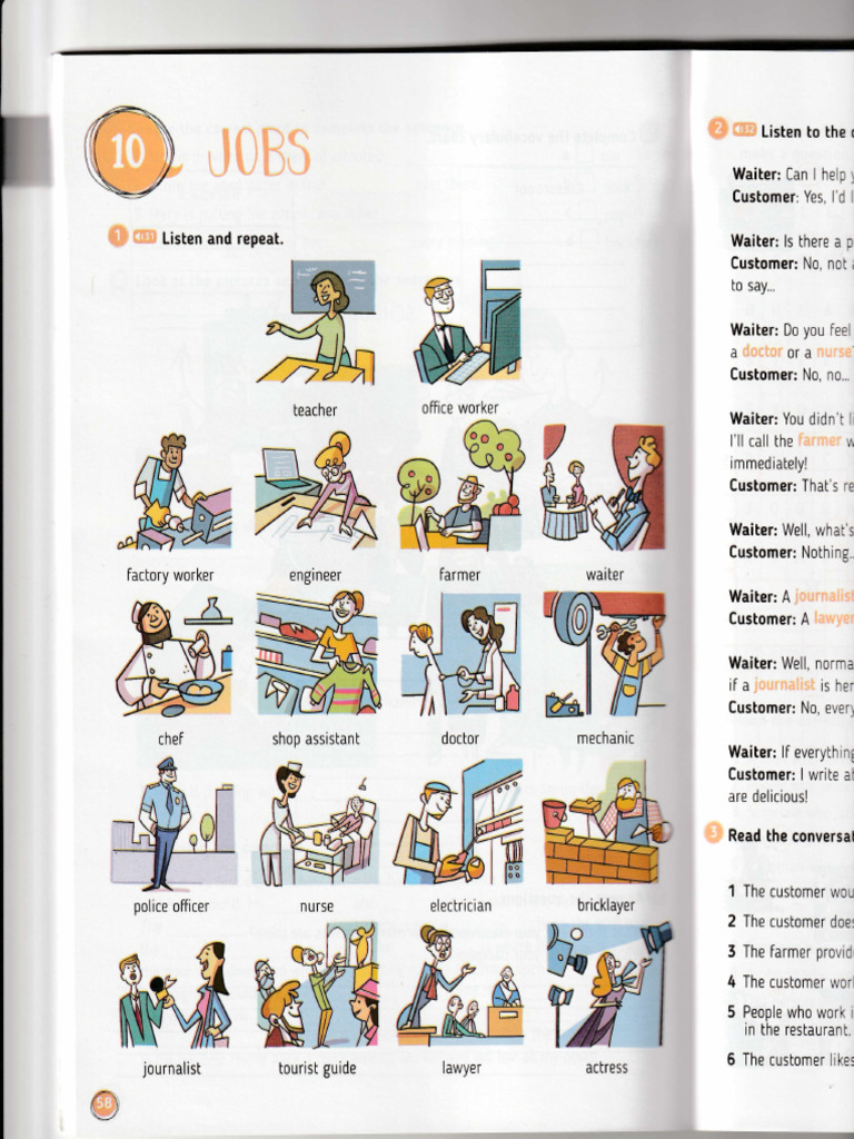 Job Vocabulary and Pictures | PDF