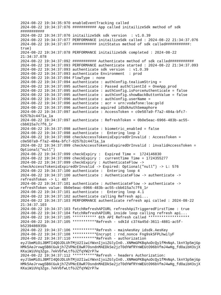 Id SDK Logs | PDF | Computer Data | Computing