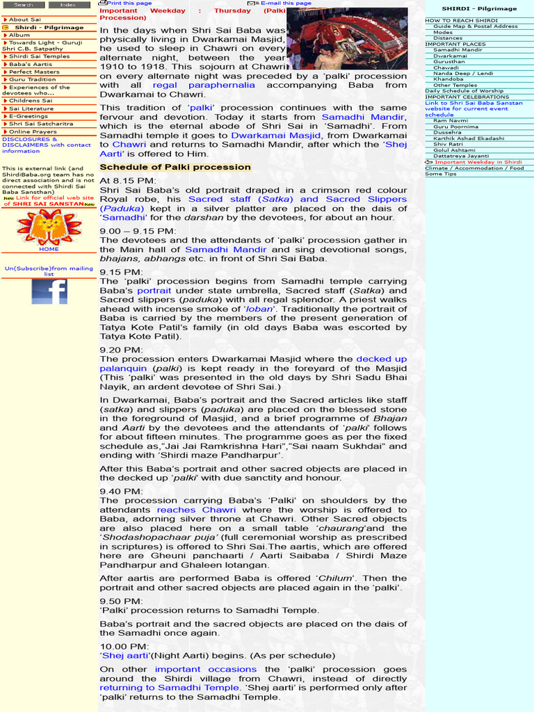 Shirdi Pilgrimage (Important Information About Shirdi) | PDF | Hindu ...