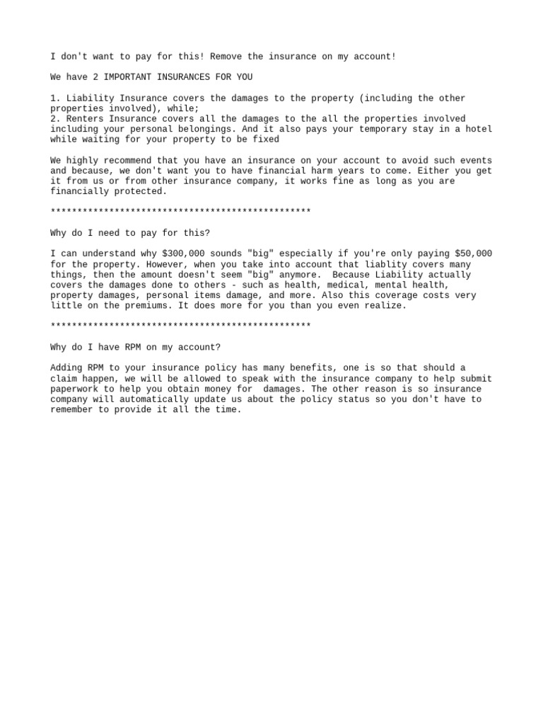 Insurance Scripts | PDF | Finance & Money Management