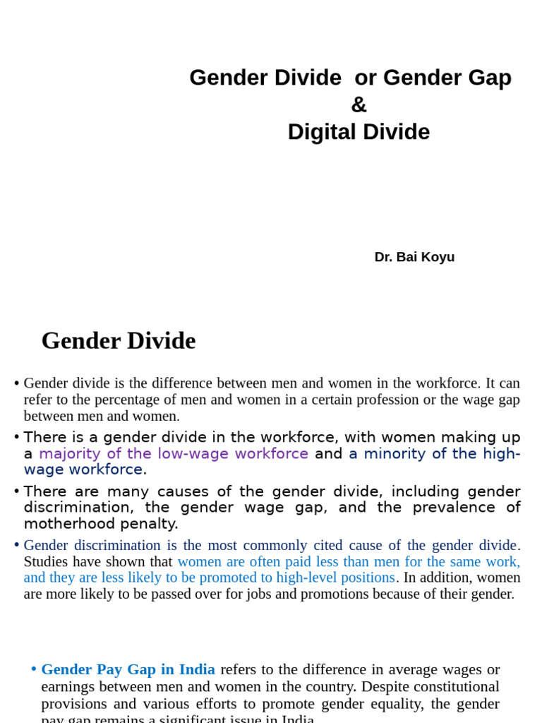 Gender & Digital Divide | PDF | Gender Pay Gap | Woman