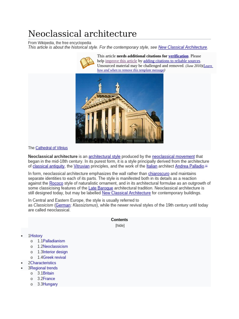 Neoclassical Architecture | PDF | Style
