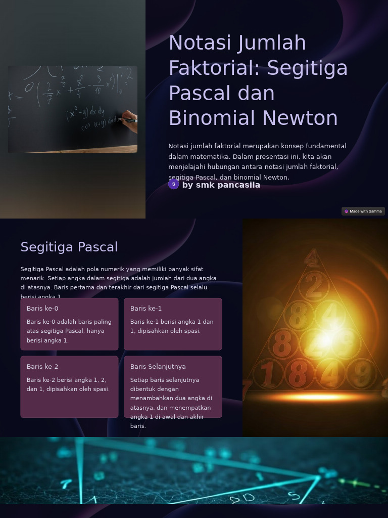 Notasi Jumlah Faktorial Segitiga Pascal Dan Binomial Newton | PDF