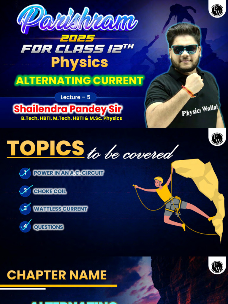 Alternating Current 05 - Class Notes - Parishram 2025 | PDF