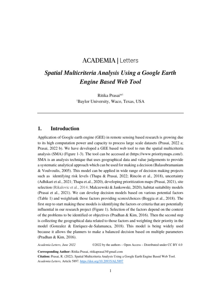 Spatial Multicriteria Analysis Using A G | PDF | Geographic Information System | Open Access