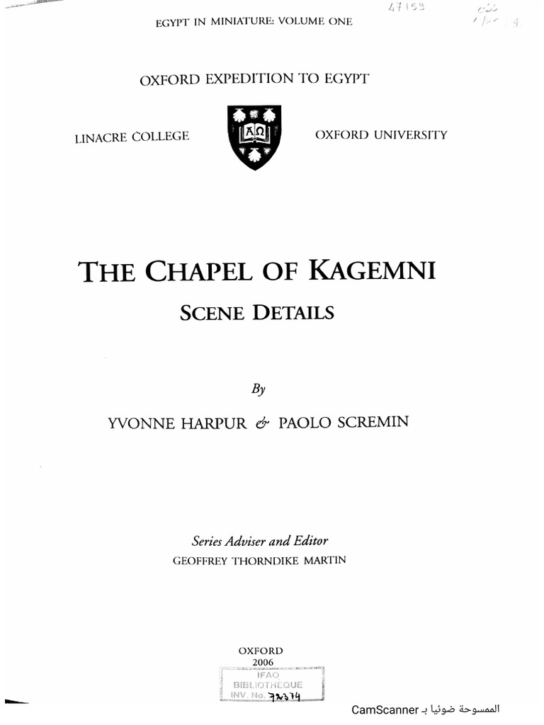 HARPUR Yvonne M - SCREMIN Paolo J., The Chapel of Kagemni Scene Details ...