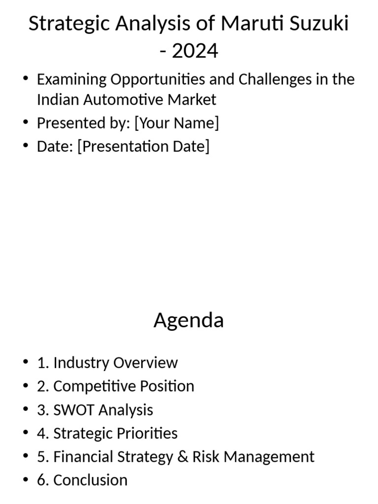 Maruti Suzuki Strategic Analysis 2024 | PDF | Electric Vehicle | Economies