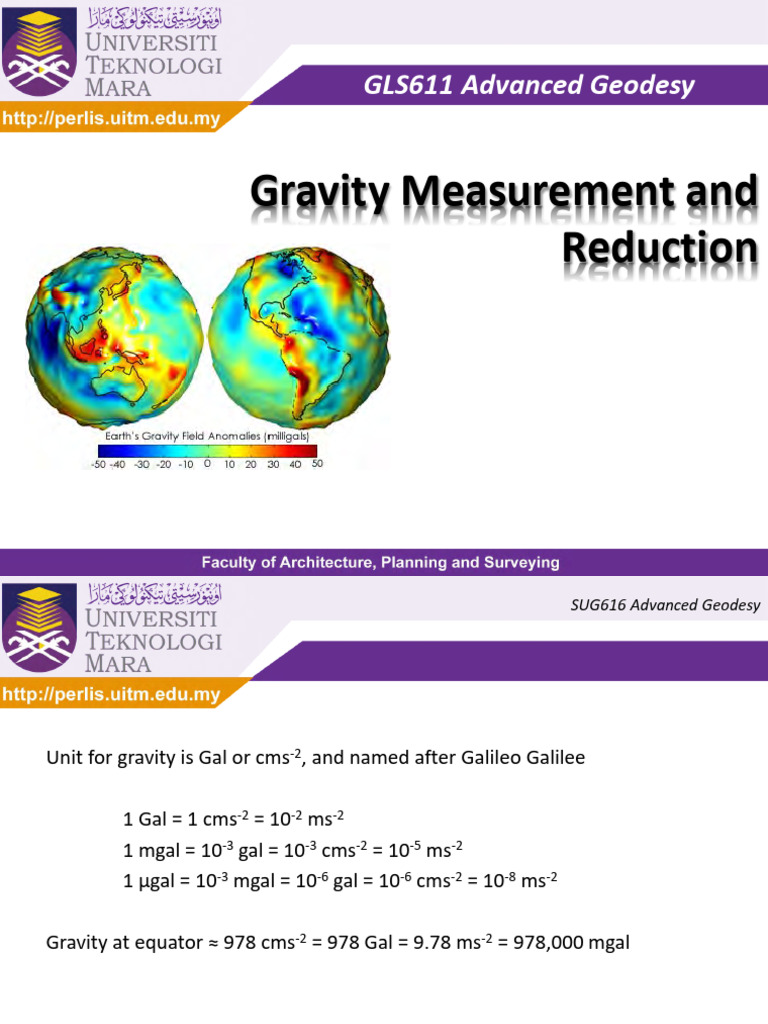 GSS611 Gravity Measument and Reduction | PDF | Pendulum | Height