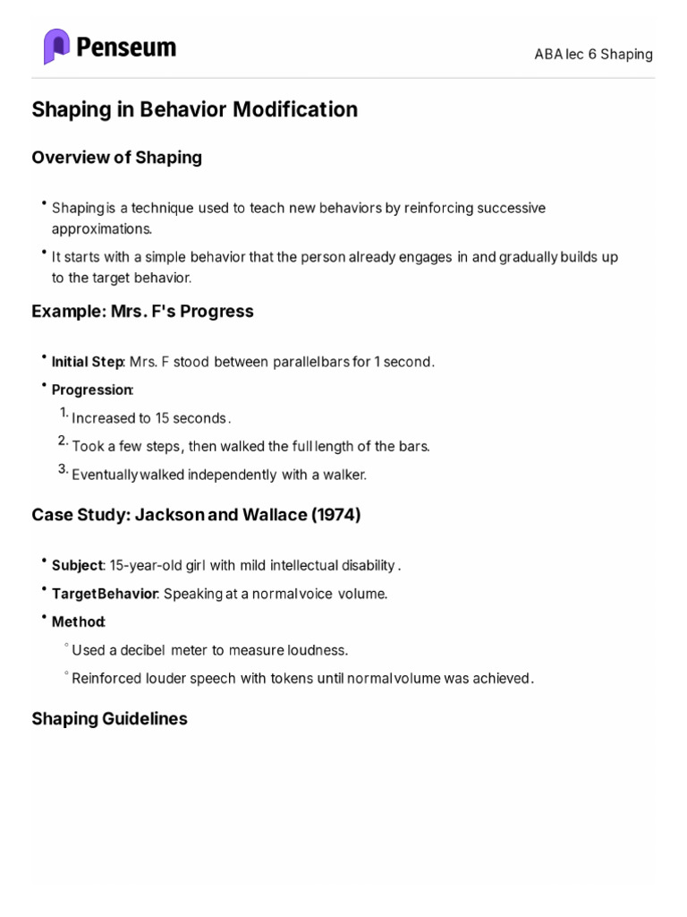 ABA Lec 6 Shaping | PDF