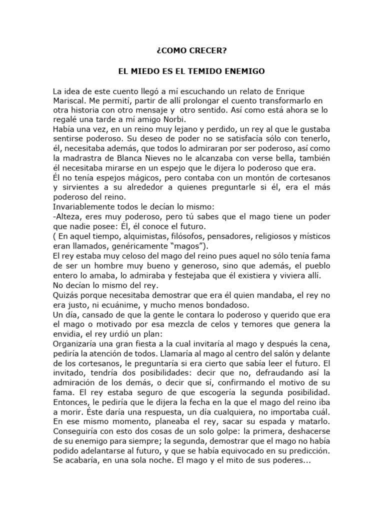 El Miedo Es El Temido Enemigo | PDF