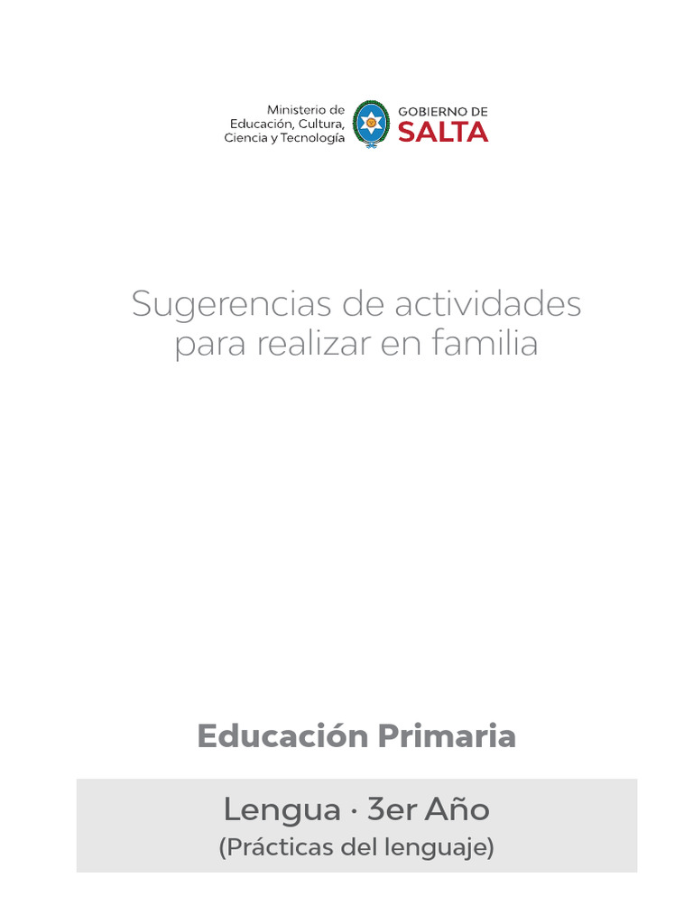 Actividades de Lengua para Tercer Año | PDF