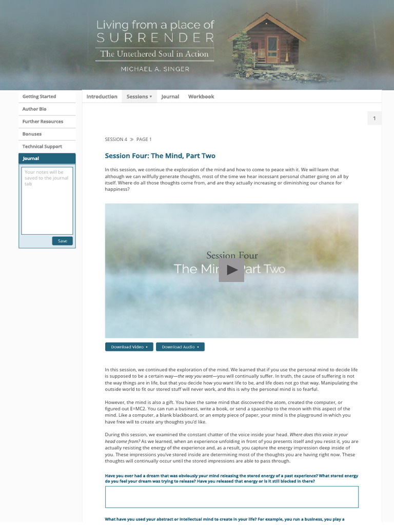 04-Living From A Place of Surrender | PDF | Experience | Thought