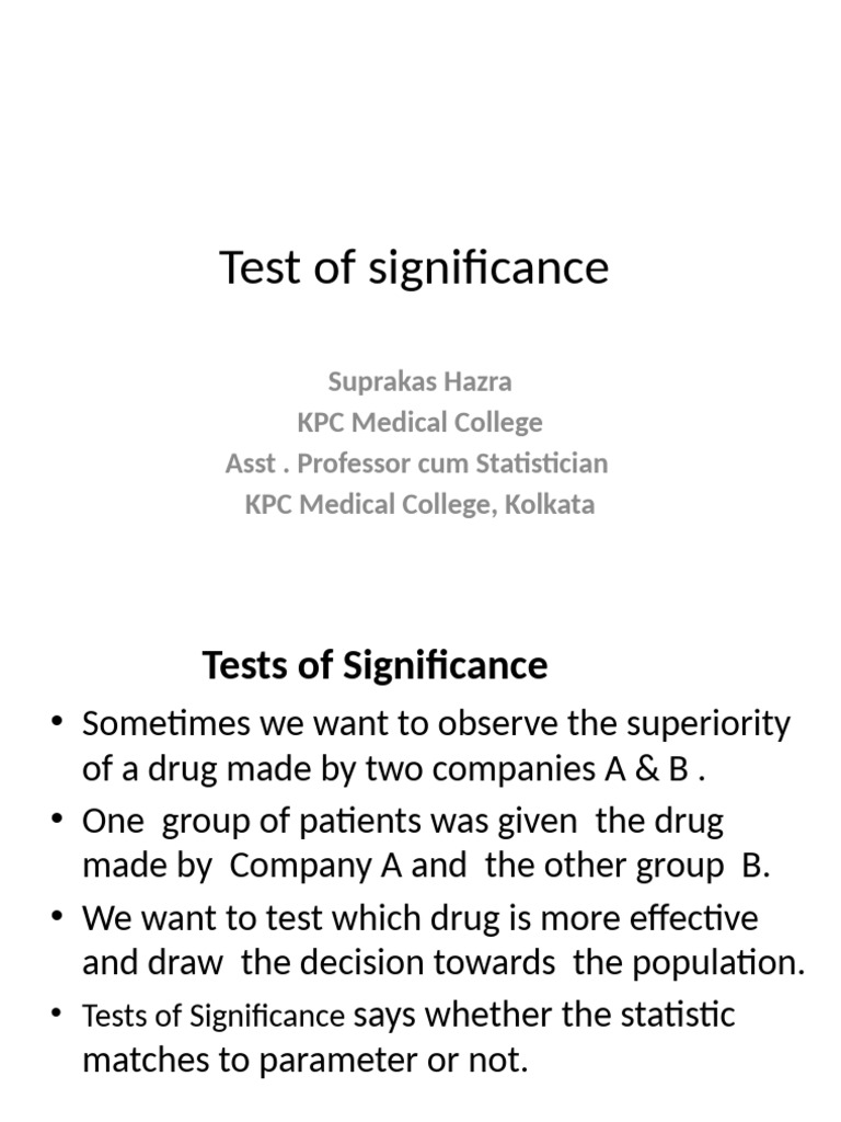 Understanding Tests of Significance | PDF | Statistical Hypothesis ...