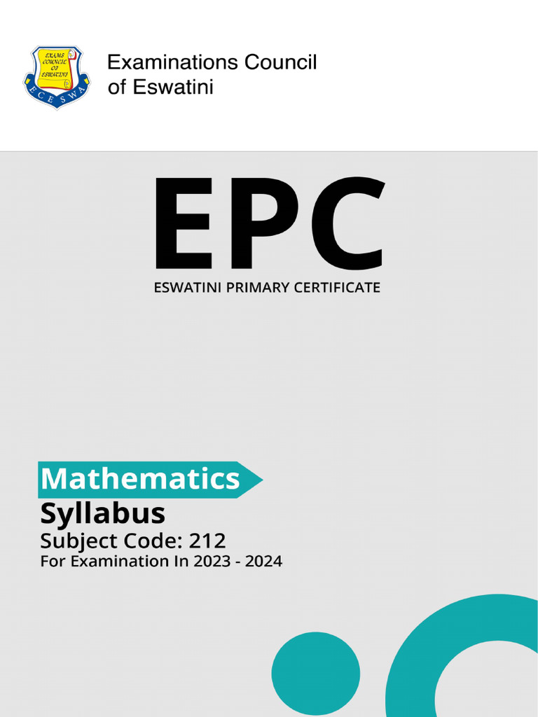 Eswatini Primary Math Syllabus 2023-2025 | PDF | Numbers | Educational ...