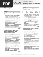 Focus 2 Workbook Answer Key | PDF