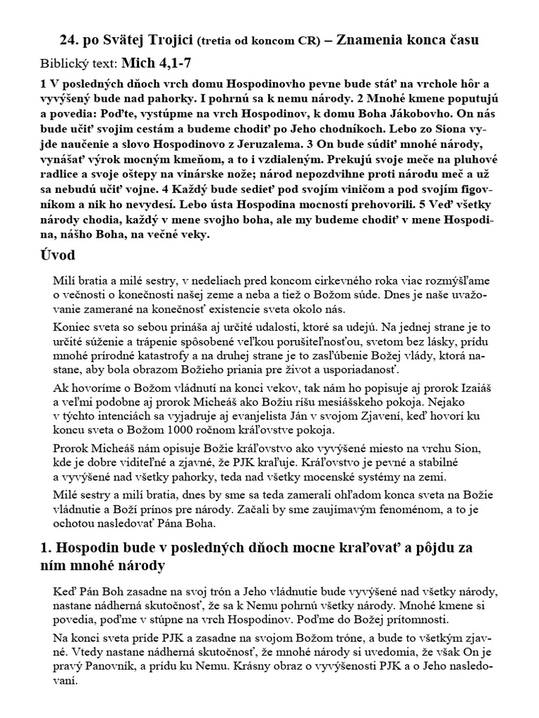 Tretia Od Konca Po ST 2024 24 Mich 4,1-7 Web | PDF
