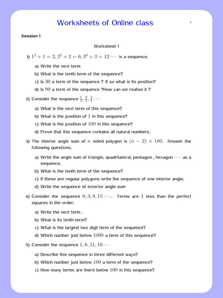 A+ Blog SSLC Mathematics Chapter 1 Worksheet 1 em | PDF | Polygon | Euclid