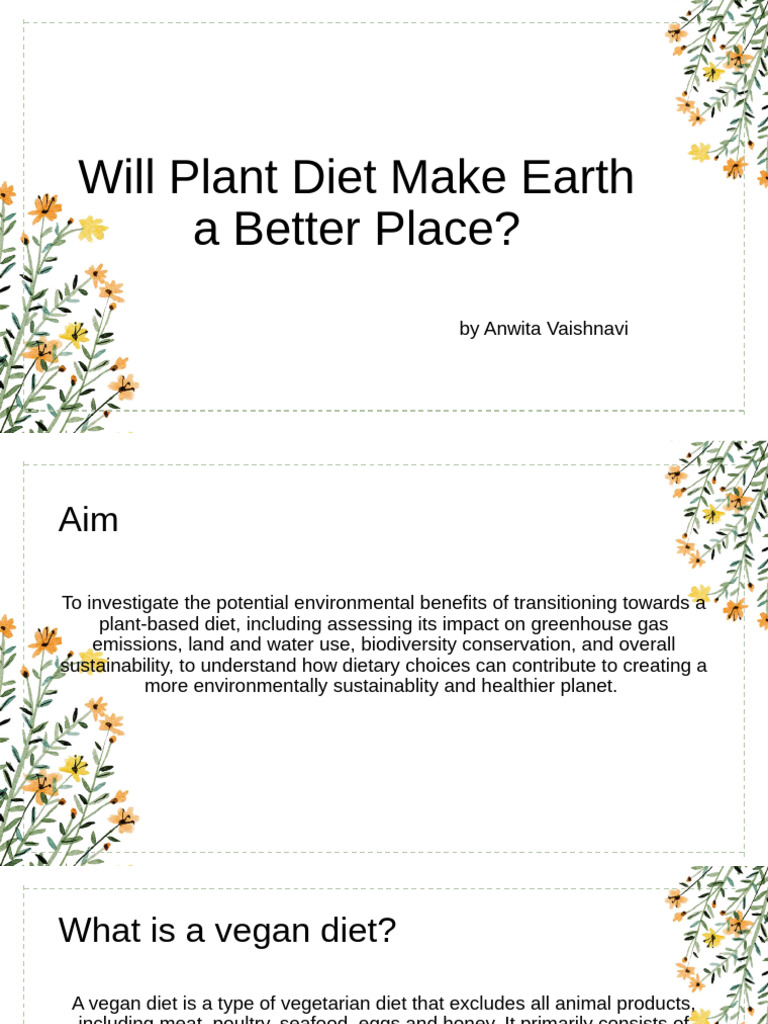 Environmental Benefits of Plant-Based Diet | PDF | Agriculture | Diet ...