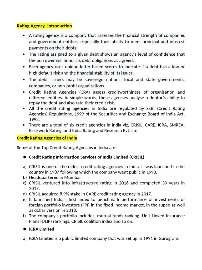 Rating Agencies, Exchanges, The Financial Pres | PDF | Stocks | Credit ...