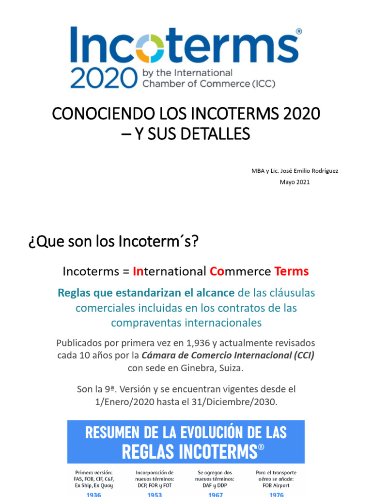 Conociendo Los Incoterms 2020 y Sus Detalles | PDF | Derecho privado | Derecho empresarial