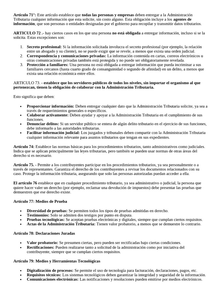 Impositiva Articulo 71-100 | PDF | Contribuyente | Mandato