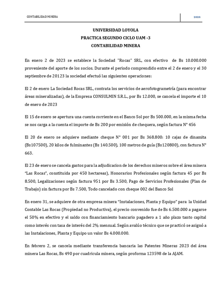 Practica 2do Ciclo UAM3 2024 | PDF | Contabilidad | Business